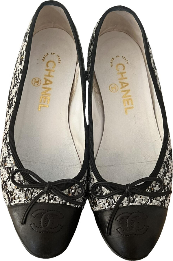 Chanel Tweed ballet flats - ShopStyle