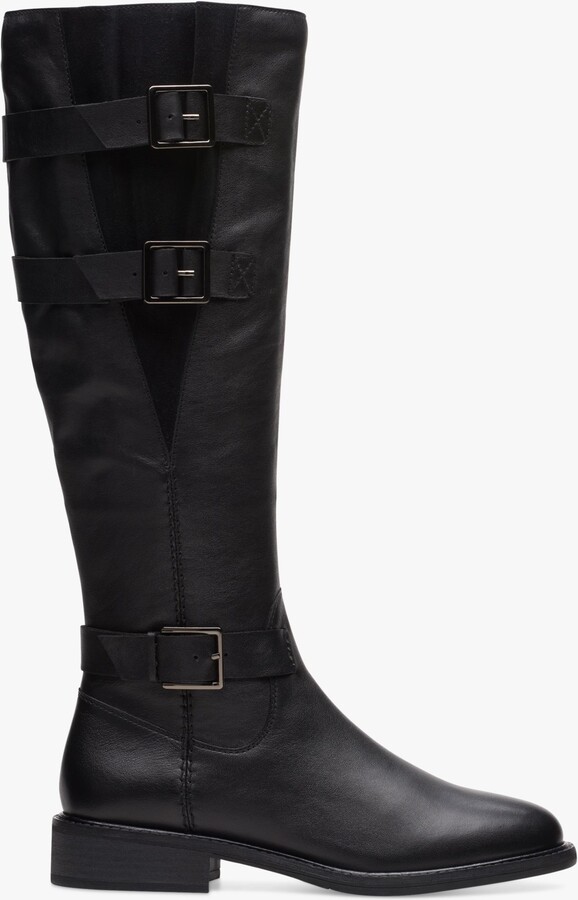 Clarks Cologne Leather Knee High Boots - ShopStyle
