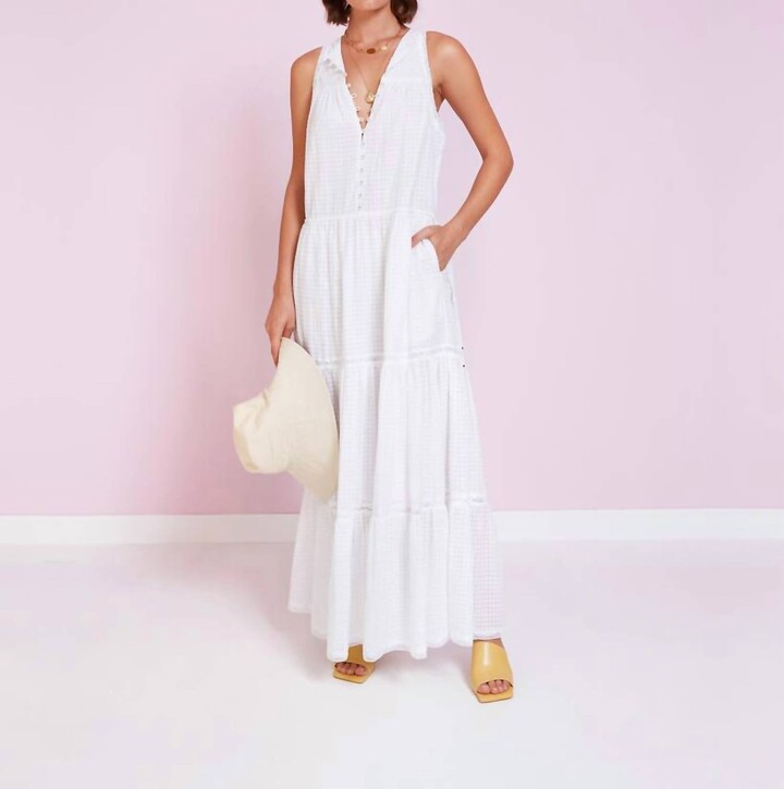 MAGALI PASCAL Sophia Maxi Dress In White Check - ShopStyle