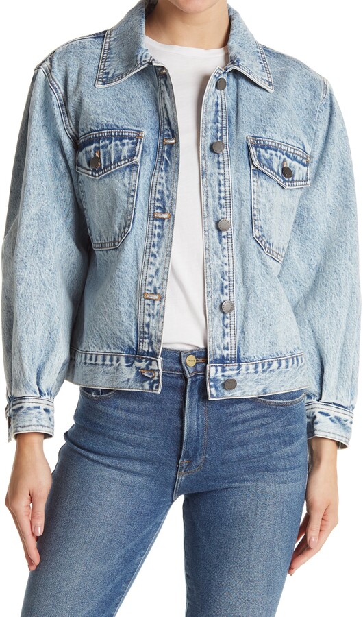 Alice + Olivia Dean Boxy Cropped Denim Jacket - ShopStyle