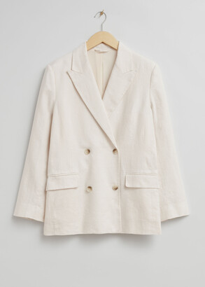 And other stories Relaxed Double-Breasted Linen Blazer - ShopStyle