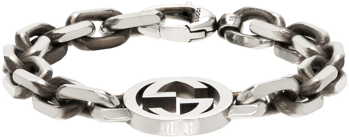 Gucci Silver Interlocking G Bracelet - ShopStyle Jewelry