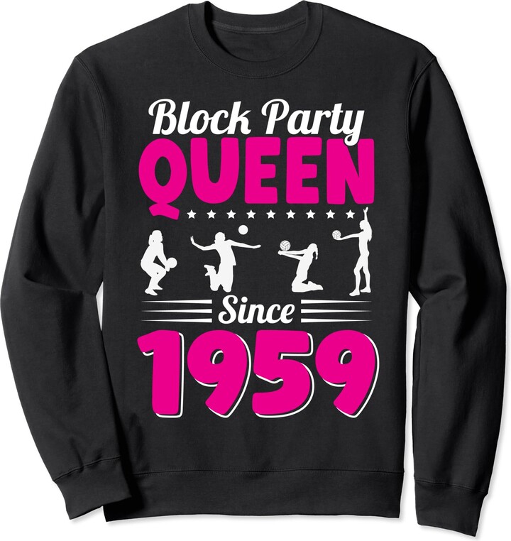 Volleyball 65th Birthday Gift Ideas for Women Block Party Queen Since ...