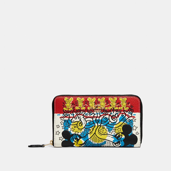 Coach Outlet Disney Mickey Mouse X Keith Haring Medium Id Zip Wallet ...