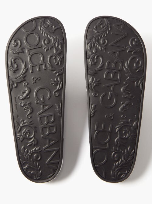 Dolce & Gabbana Logo-embossed Rubber Slides - Black - ShopStyle Sandals