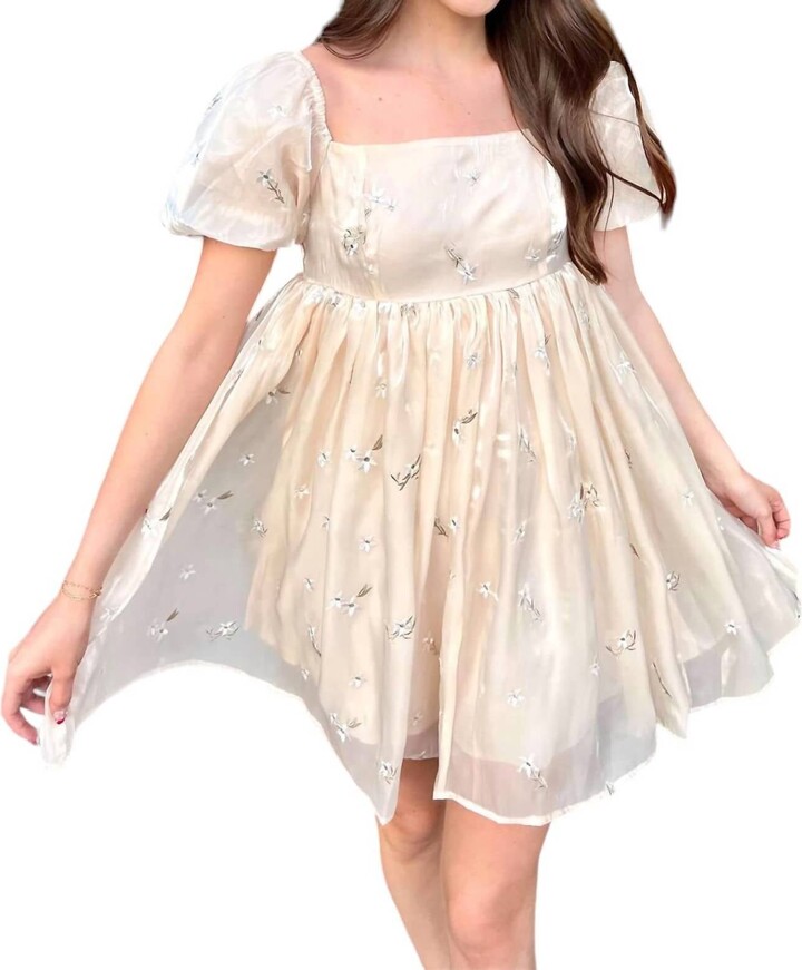 MABLE How Sweet Mini Dress In Cream - ShopStyle