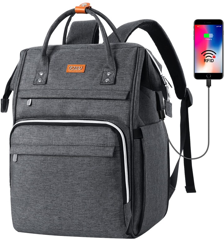 Rjeu Laptop Backpack 15.6" Computer | RFID Pocket and USB Charging Port ...