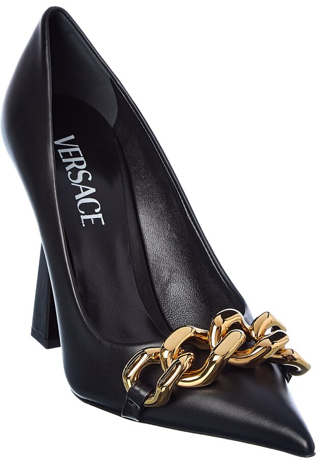 Versace Medusa Chain Leather Pump - ShopStyle
