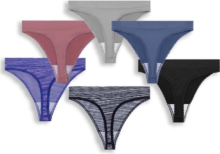 GRANKEE Thongs for Women Seamless-High Waisted Thong Underwear ...