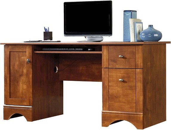 Sauder Computer Desk - Brushed Maple Executive Office Desk with ...