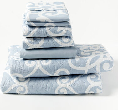 Wyndon 6 Piece Pinsonic Bed Spread - King Size in , Cool Sky - ShopStyle