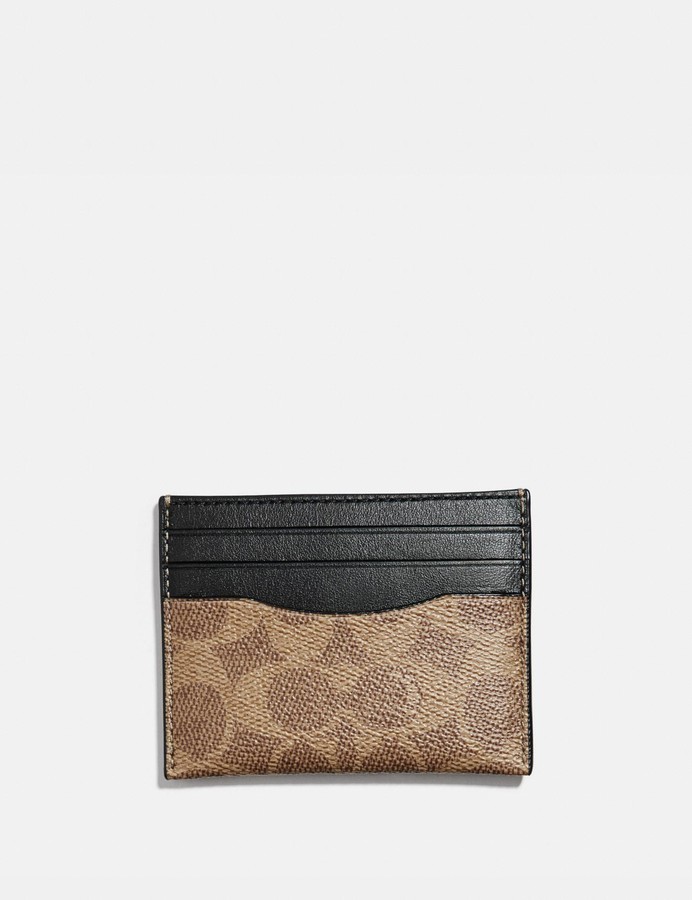 Coach Card Case In Signature Canvas - ShopStyle Bags