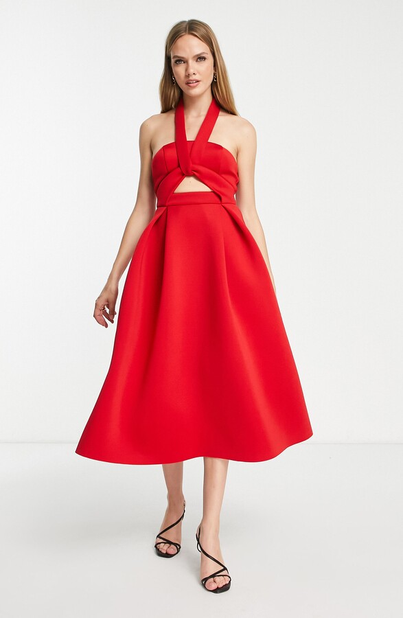 ASOS DESIGN Cutout Halter Neck Cocktail Dress - ShopStyle