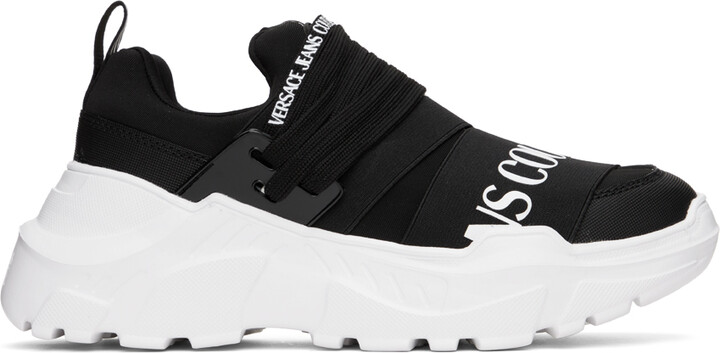 Versace Jeans Couture Black Speedtrack Sneakers - ShopStyle