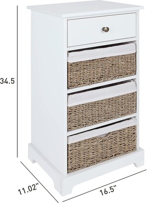 Howcool Wicker Basket Storage Cabinet, Wicker Storage Cabinet with ...