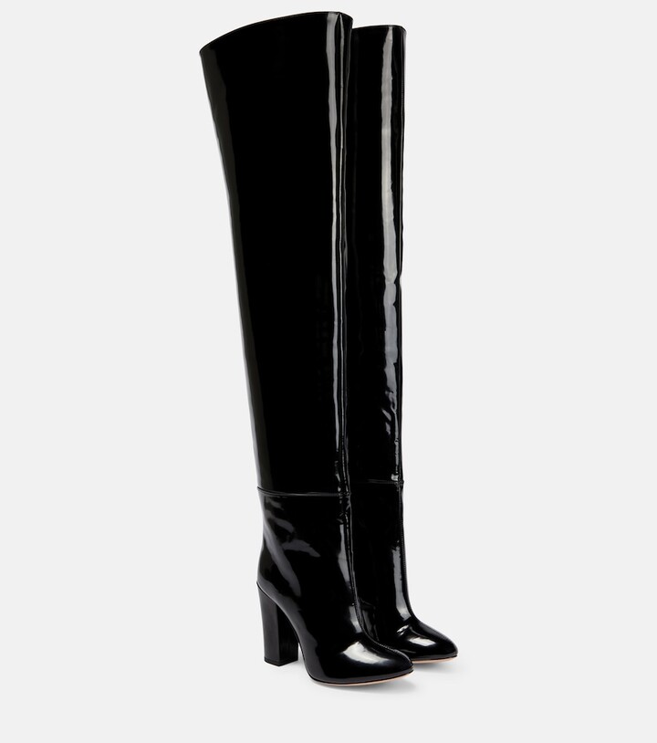 Giambattista Valli Suede-trimmed PVC knee-high boots - ShopStyle