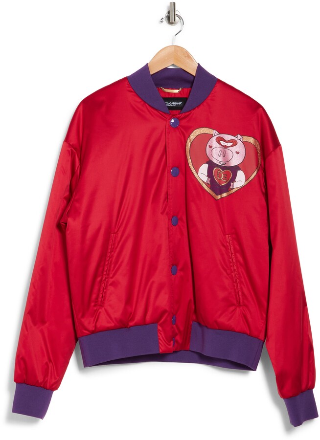 Dolce & Gabbana Super Pig Print Bomber Jacket - ShopStyle Outerwear