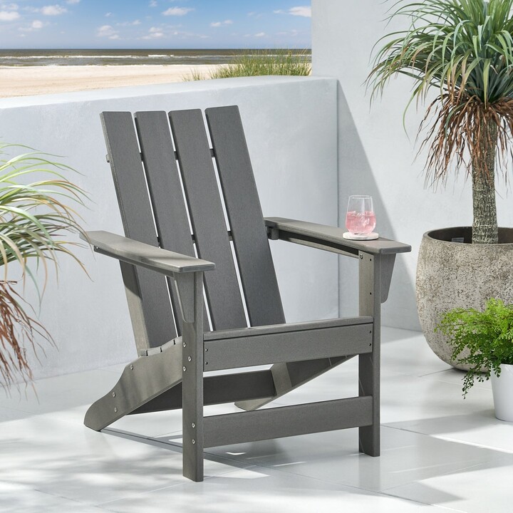 Calnod Outdoor Folding Solid Wood Adirondack Chair, Ergonomical Fanback ...