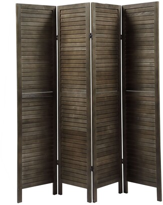 4-Panel Wood Room Divider Louver Partition Screen - ShopStyle