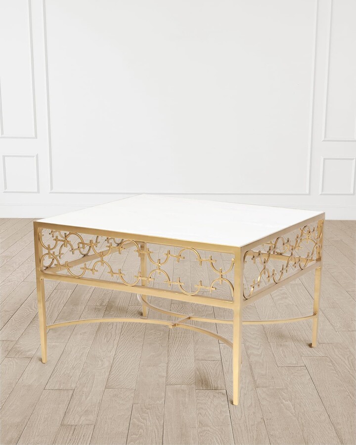 William D Scott C-Fret Gold Cocktail Table - ShopStyle