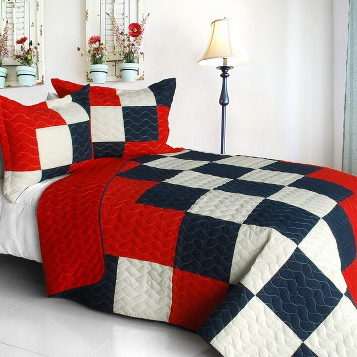 Handsome Prince 3PC Vermicelli-Quilted Patchwork Quilt Set - ShopStyle