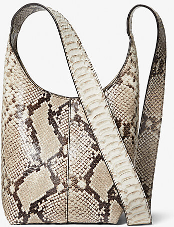 Michael Kors Dede Mini Python Embossed Leather Hobo Bag - ShopStyle