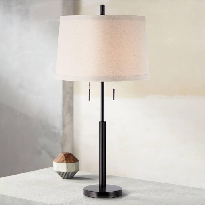 Possini Euro Design Rustic Farmhouse Table Lamp 33" Tall Dark Bronze ...