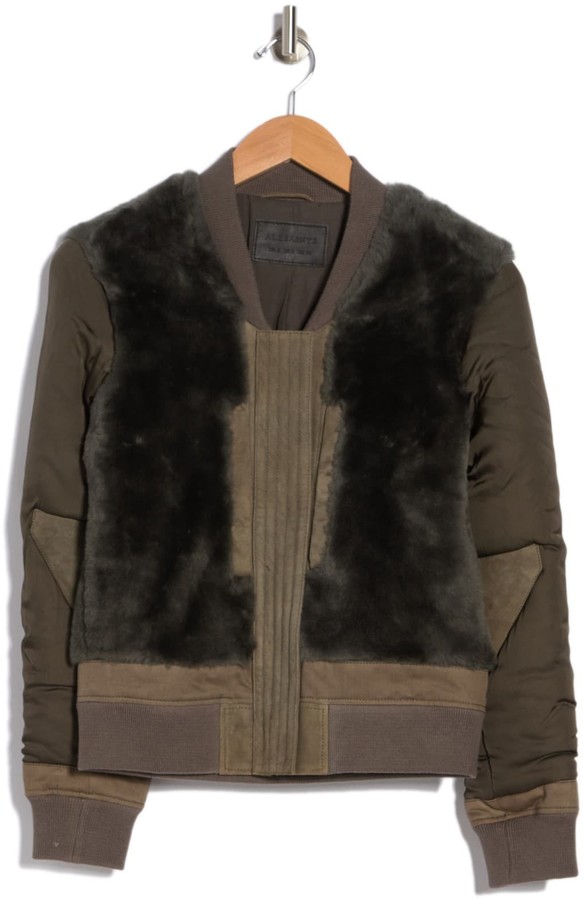 AllSaints Finch Genuine Shearling & Suede Jacket - ShopStyle