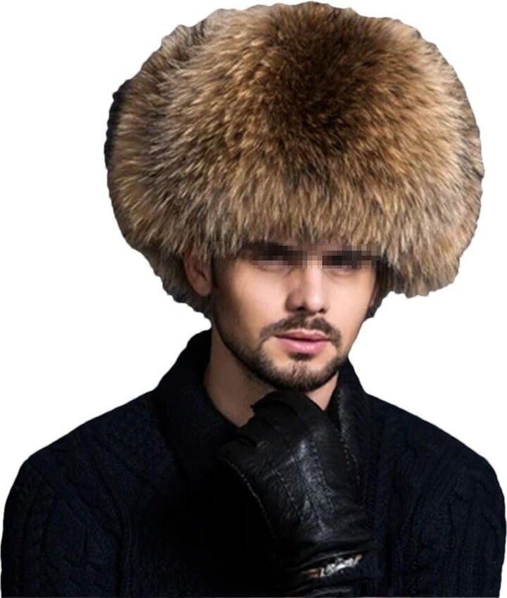 Jegsnoe Winter Men's Fur Bomber Hat Fur Ushanka Cap Trapper Hat Russian ...