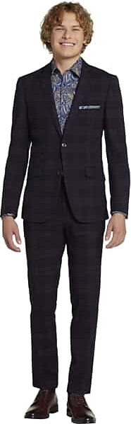 Paisley & Gray Men's Slim Fit Plaid Suit Separates Jacket Dark Iris ...