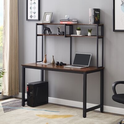 Inbox Zero Home Office Computer Desk With Hutch And Shelves, ,Space ...