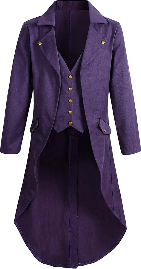 Maeau - Men Steampunk Coat Vintage Tailcoat Gothic Medieval Carnival ...