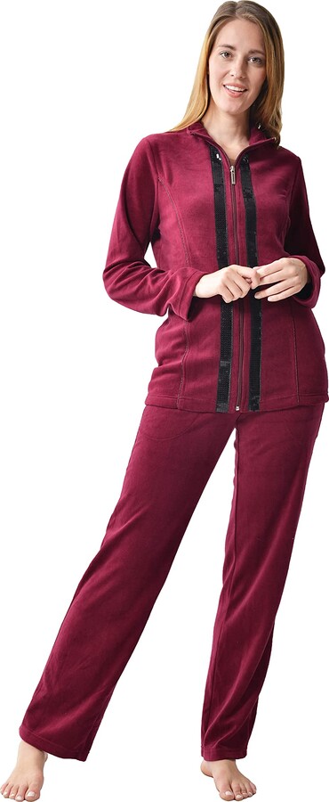 DeSen Women Velour Tracksuit Set - ShopStyle Lingerie & Nightwear