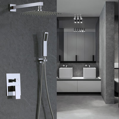 KIKO HOME Pressure Balanced Shower System with Rough-In Valve And 10 ...