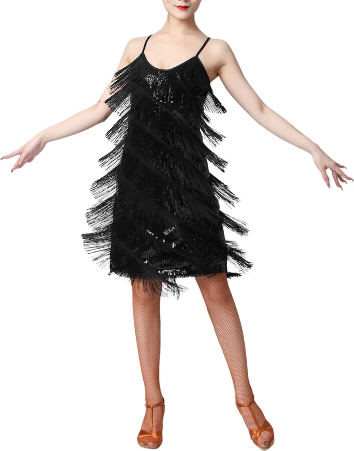 FYMNSI Women's Sequin Tassel Flapper Dress Vintage Gatsby 1920's ...