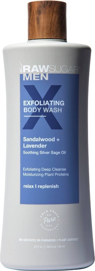 Raw Sugar Men's Exfoliating Body Wash Sandalwood + Lavender - 25 fl oz ...