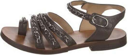 Chanel Interlocking CC Logo Leather Gladiator Leather Sandals - ShopStyle