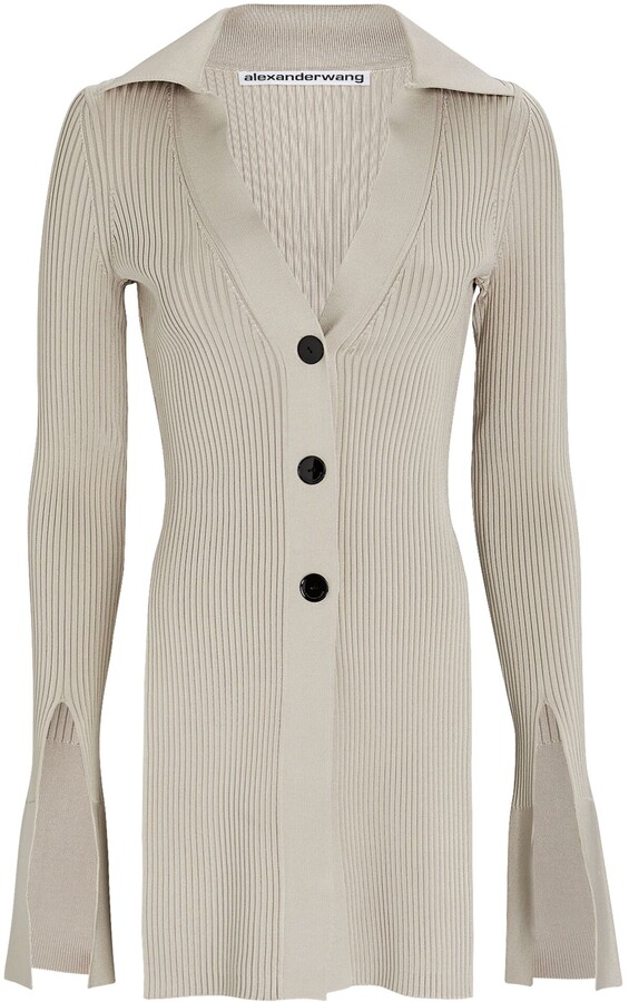 Alexander Wang Rib Knit Split Hem Cardigan - ShopStyle