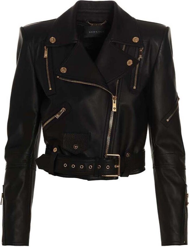 Versace 'Medusa' leather jacket - ShopStyle