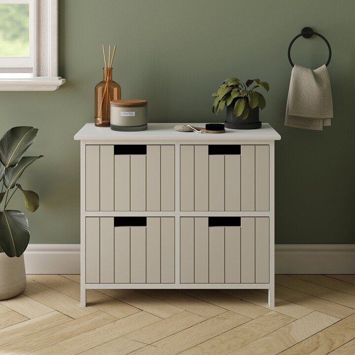 Dunelm Lilou 4 Drawer Wide Bathroom Storage Unit Natural - ShopStyle Chests