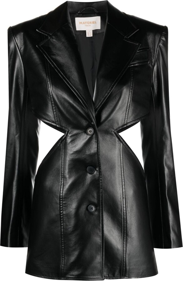 MATÉRIEL Cut-Out Leather Blazer - ShopStyle