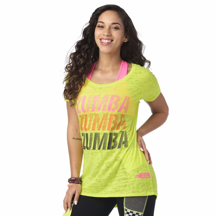 Zumba Loose Fitting Dance Fitness Graphic Tees Athletic Workout Top for ...