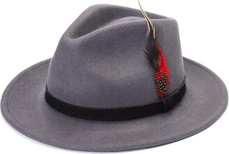 style and glamour Mens Felt Cap Teardrop Fedora Hat Alpaca Sheep Wool ...