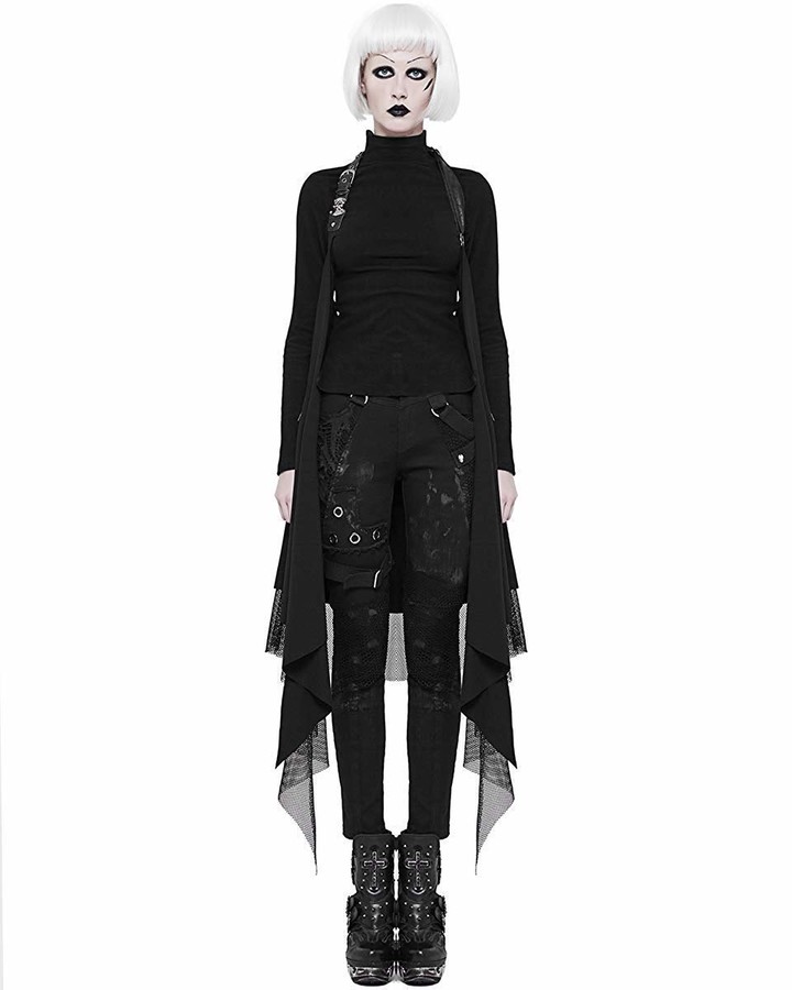 Punk Rave Womens Dieselpunk Waistcoat Cloak Cape Shrug Black Gothic ...