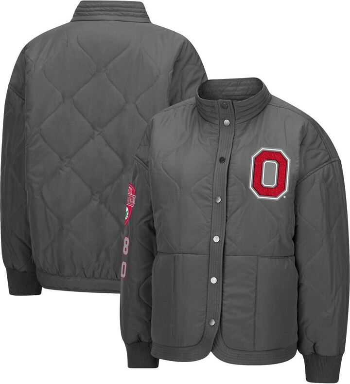Colosseum Women's Charcoal Ohio State Buckeyes Quilted Full-Snap Jacket ...