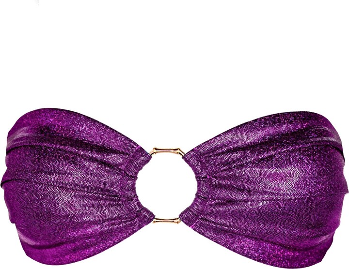 Enez Swim Pink / Purple Frida Bandeau Bikini Top - Glitter Berry ...