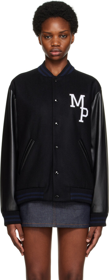 A.P.C. Black Miss Rayon Bomber Jacket - ShopStyle