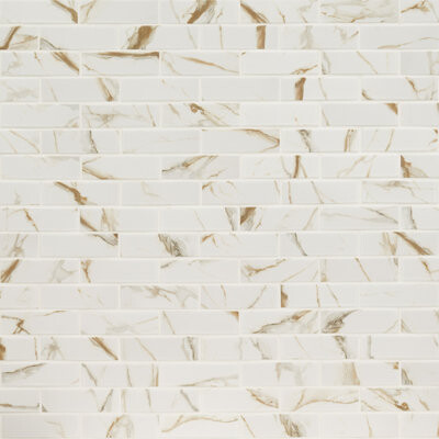 MSI Calcatta Gold Subway 11.46" X 11.69" Matte Porcelain Mosaic Tile ...