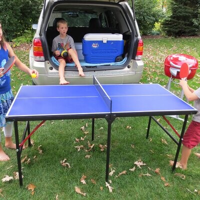 Hathaway Games Mini Foldable Indoor/Outdoor Table Tennis Table with ...