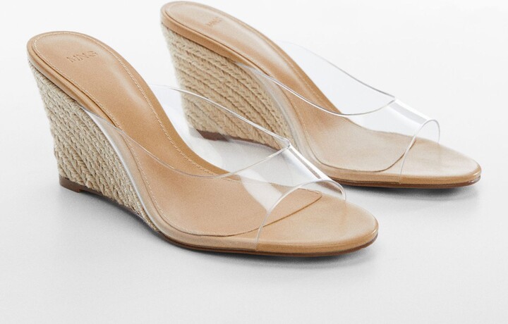 MANGO Mina Transparent Vinyl Wedge Sandals - ShopStyle